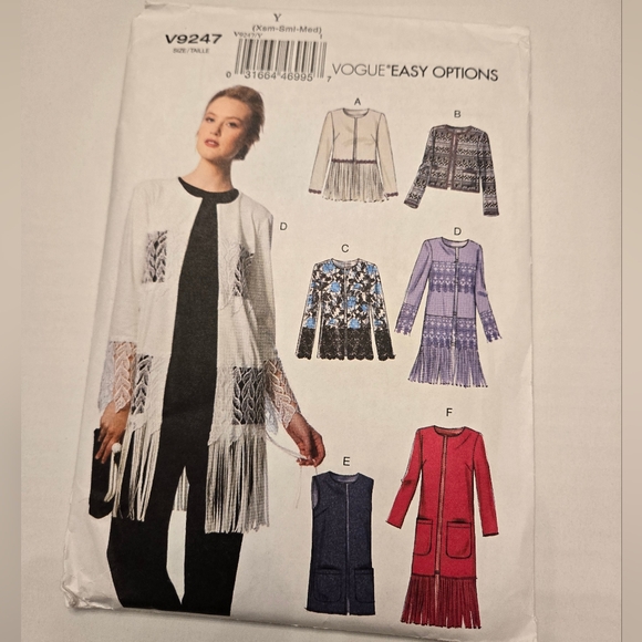 Vogue | Jackets & Coats | Vogue V9247 Easy Options Boho Vest Jacket ...